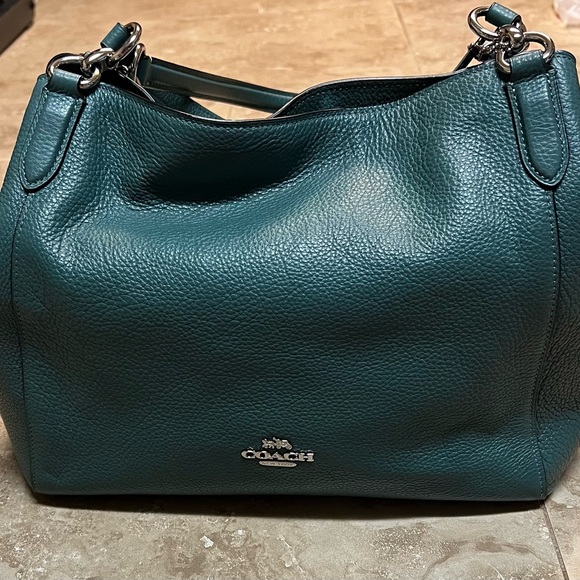 Coach | Bags | Coach Dark Teal Leather Shoulder Bag | Poshmark